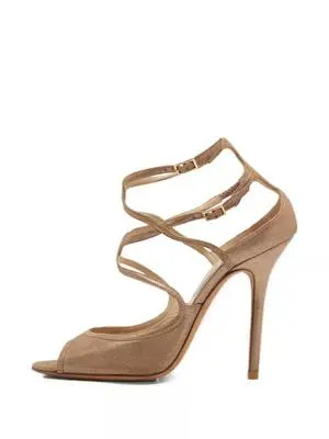 JIMMY CHOO Lance Suede Sandals - Neutrals