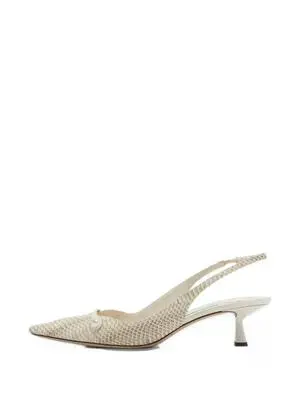 JIMMY CHOO Amita Snake-print Patent Leather Pumps - Neutrals