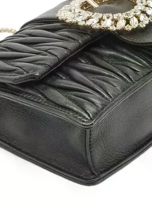 Miu Miu Matelassé Crystal Buckle Clutch Bag