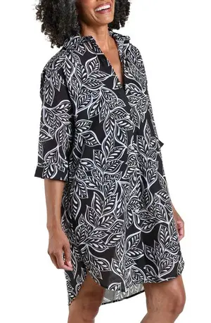 MAXINE OF HOLLYWOOD Native Vines Cover-up Camp Shirt