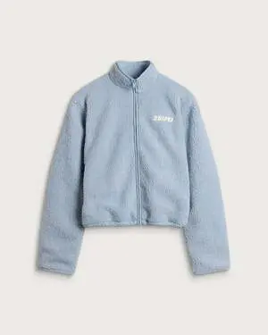 SKIMS Teddy Boxy Zip Up Jacket - Fog