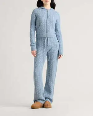 SKIMS Sweater Knit Cable Zip Up Hoodie - Fog