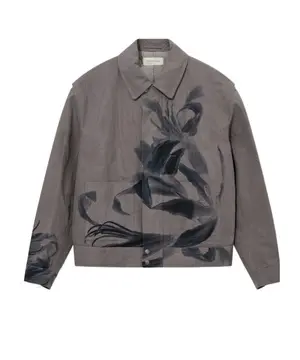 Dries Van Noten Printed Long-sleeve Casual Jacket - Gray
