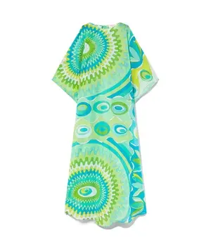 Emilio Pucci Bersaglio-print Cotton Kaftan Dress - Green