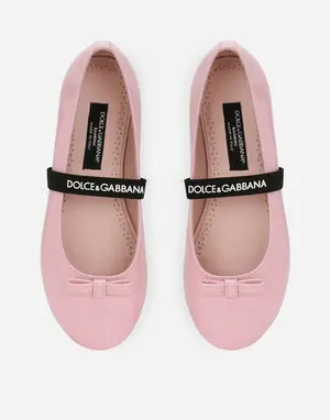 Dolce & Gabbana Logo-strap Bow Ballerina Shoes