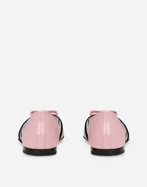 Dolce & Gabbana Logo-strap Bow Ballerina Shoes