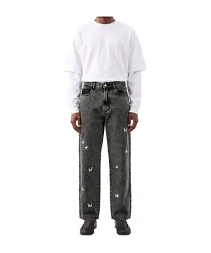 CARNE BOLLENTE Billionaire Rabbit-embroidered Acid-wash Jeans
