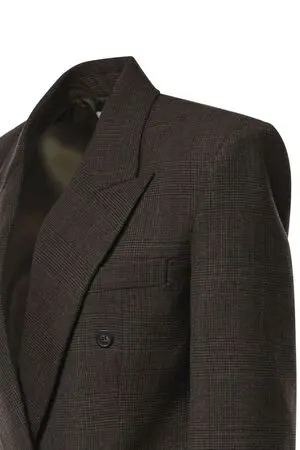 THE FRANKIE SHOP Glen Plaid Double-breasted Blazer