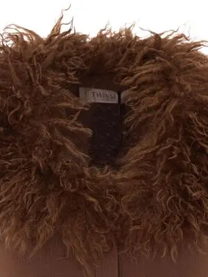 TWINSET Knit Top With A Faux Fur Collar