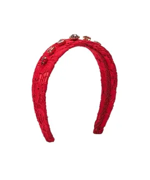 Dolce & Gabbana Crystal-embellished Lace Headband - Red