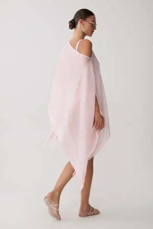 Meshki Leilani Sheer Draped Asymmetric Top
