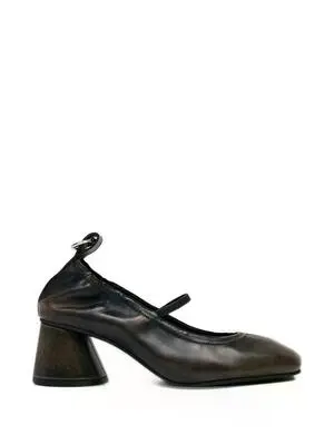 ALOHAS Rhiane Distressed-effect Leather Pumps - Brown