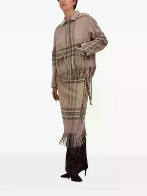 Herno Fringe-trimmed Checked Jacket