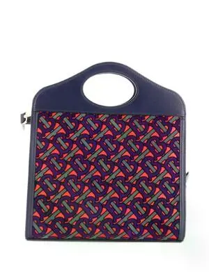 Burberry Pocket Tote Monogram Velvet Leather Mini Satchel