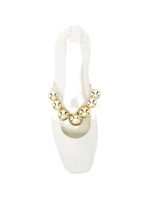 SOULIERS MARTINEZ Flamenca Bead-embellished Leather Ballet Flats