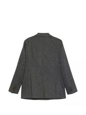 MANUEL RITZ Double-breasted Chevron-weave Blazer