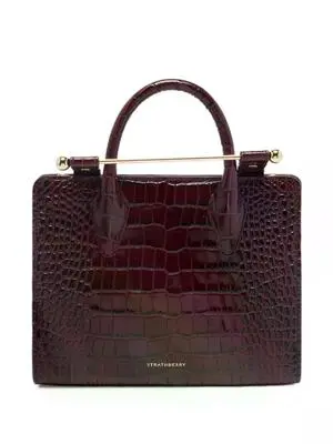 Strathberry Mini Music Bar Crocodile-embossed Tote Bag - Red