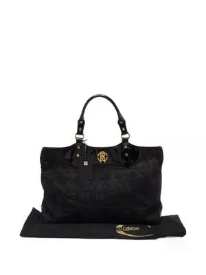 Roberto Cavalli Monogram Canvas Tote Bag