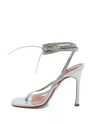 Amina Muaddi Cora Crystal-embellished Sandals - Silver
