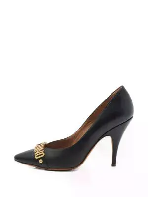 Moschino Logo-letter Pointed-toe Pumps - Black