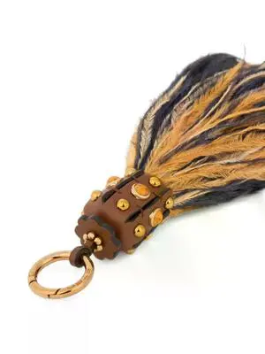 Etro Feather-embellished Studded Bag Charm