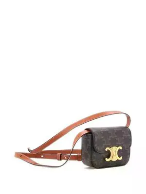 Celine Triomphe Triomphe Coated Canvas Mini Shoulder Bag