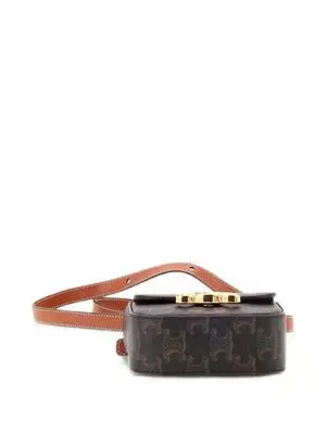 Celine Triomphe Triomphe Coated Canvas Mini Shoulder Bag