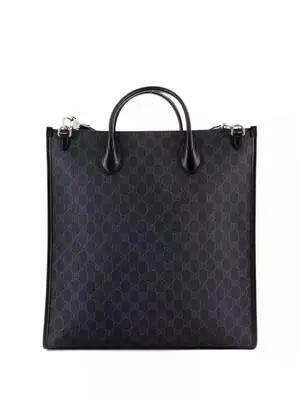 Gucci Vertical Structured Top Handle Open Gg Coated Canvas Medium Tote Bag