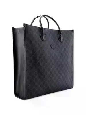 Gucci Vertical Structured Top Handle Open Gg Coated Canvas Medium Tote Bag