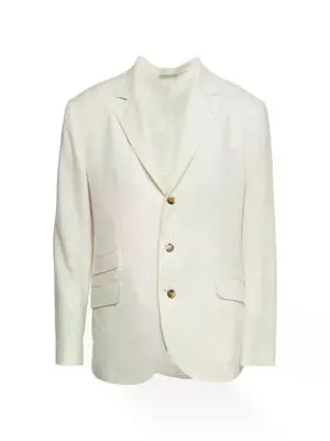 Brunello Cucinelli Single-breasted Notch-lapel Blazer - White