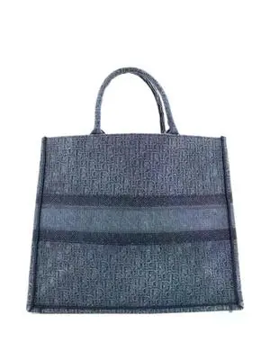 Dior Book Oblique Denim Large Tote Bag