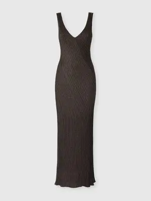 Missoni Ribbed Long Dress With V-neck