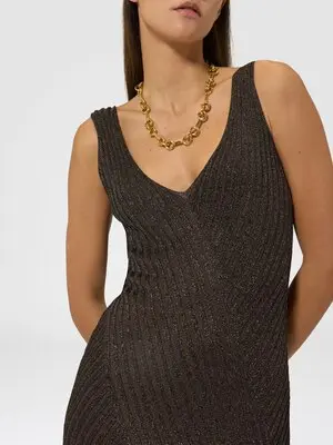 Missoni Ribbed Long Dress With V-neck