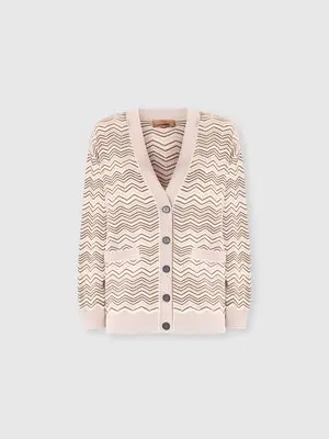Missoni Oversized Viscose And Cotton Lamé Chevron Cardigan - Multicoloured