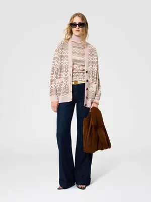 Missoni Oversized Viscose And Cotton Lamé Chevron Cardigan - Multicoloured