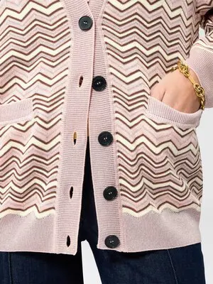 Missoni Oversized Viscose And Cotton Lamé Chevron Cardigan - Multicoloured