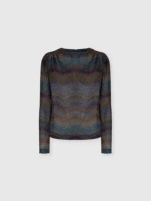 Missoni Viscose Lamé Sweater With Wave Motif - Multicoloured