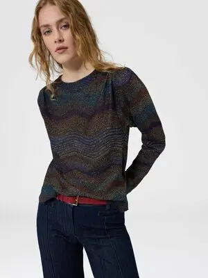 Missoni Viscose Lamé Sweater With Wave Motif