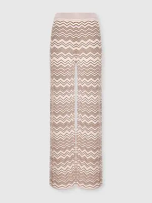 Missoni Viscose And Cotton Lamé Chevron Palazzo Trousers - Multicoloured
