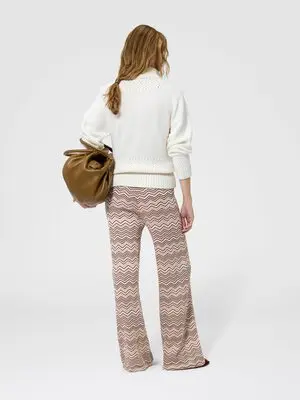 Missoni Viscose And Cotton Lamé Chevron Palazzo Trousers - Multicoloured