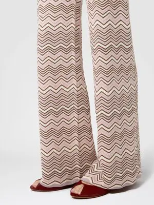 Missoni Viscose And Cotton Lamé Chevron Palazzo Trousers - Multicoloured