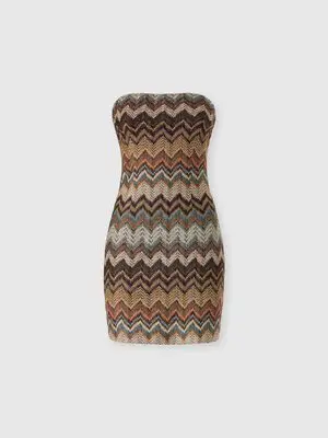 Missoni Zig Zag Mini Dress In Lamé Viscose - Multicoloured