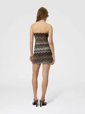 Missoni Zig Zag Mini Dress In Lamé Viscose