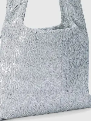 Missoni Handbag In Leather And Viscose - Silver