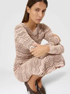 Missoni Long Dress In Viscose And Cotton Lamé Chevron - Multicoloured