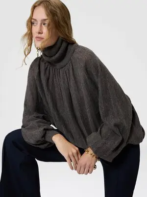 Missoni High-neck Sweater In Zig Zag Cashmere