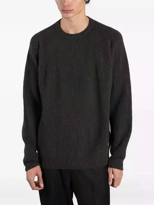 GREYED Ribbed-knit Raglan-sleeve Sweater - Grey