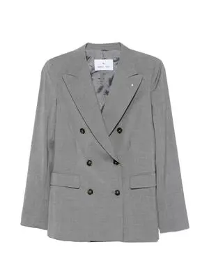 MANUEL RITZ Double-breasted Peak-lapels Jacket - Grey