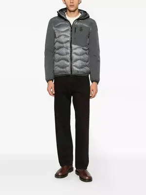 BLAUER. Quilted Hooded Jacket - Grey