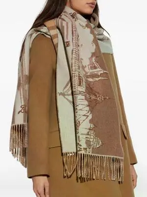 Burberry Wide River Thames Cashmere Scarf